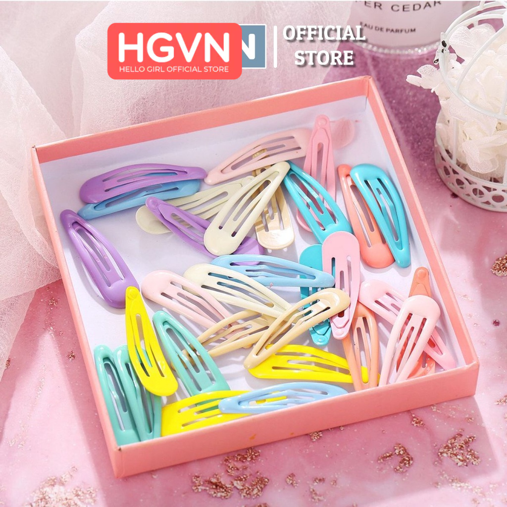 SET 10 Kẹp Bấm Mái Nhiều Màu Pastel Cực Xinh Cho Nữ HGVN #KT28 | Shopee ...