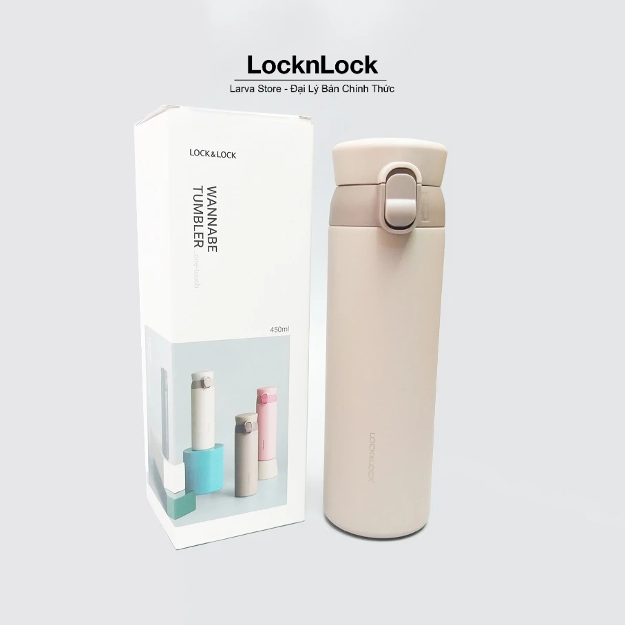 Bình giữ nhiệt LocknLock Wannabe One Touch LHC3240 GRY 450ml Inox316 ...