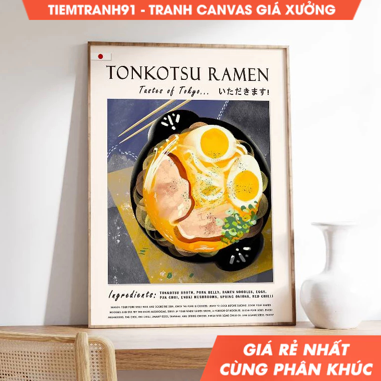 Tranh treo tường, Japanese Ramen Noodles Food Poster, Food Art Poster ...