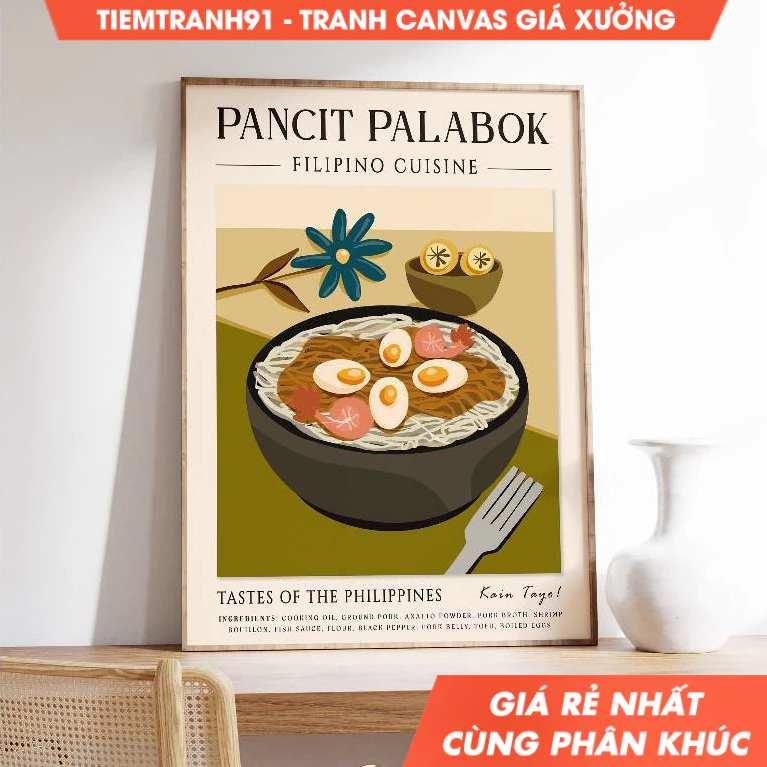 Tranh treo tường, Pancit Palabok Filipino Food Poster, Philippines Food ...