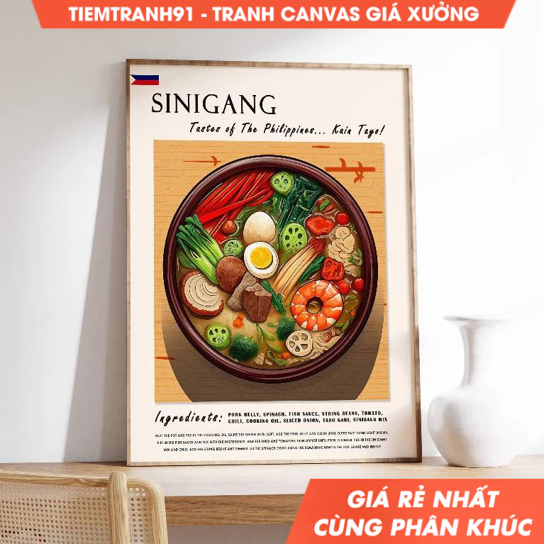 Tranh treo tường, Sinigang Filipino Food Poster, Philippines Food Art ...