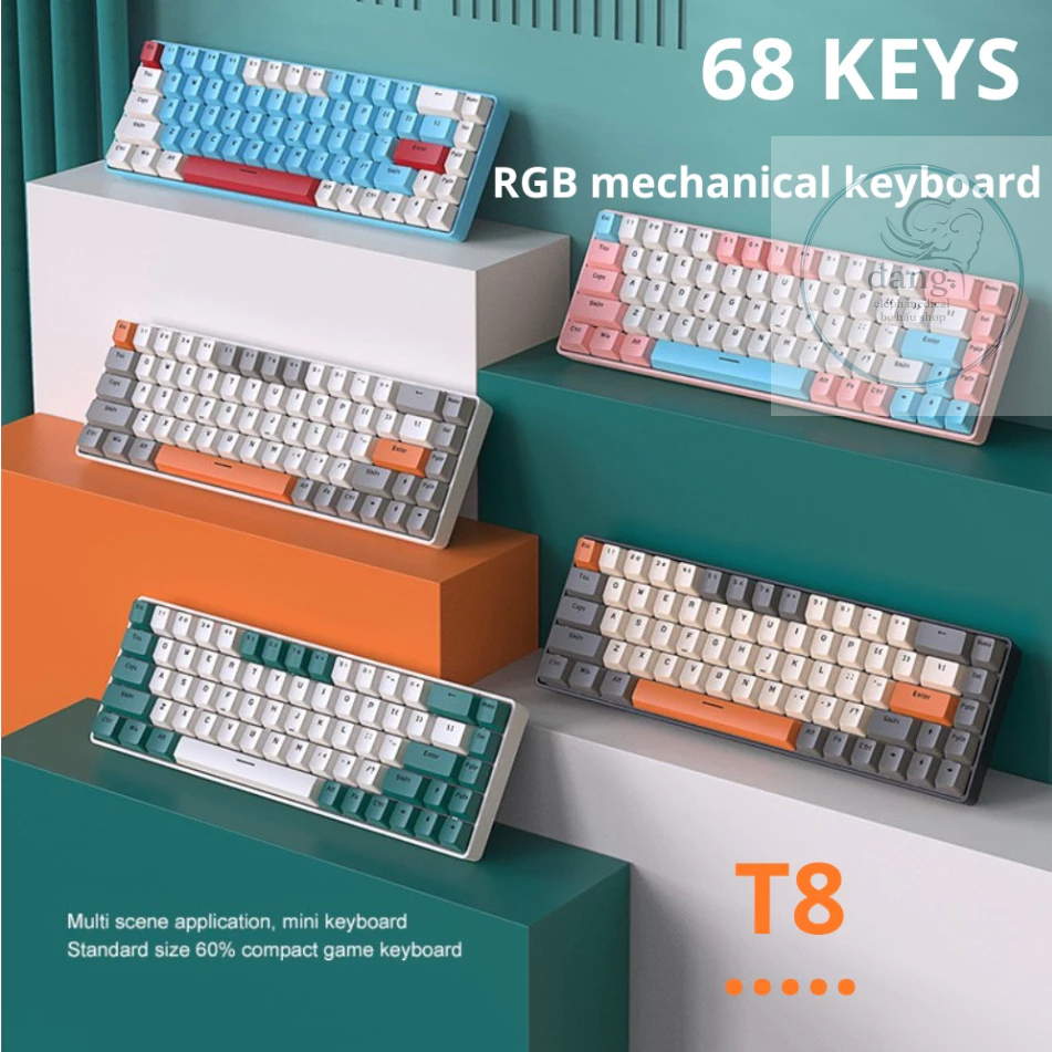 Bàn Phím Cơ Ziyoulang T8 RGB Layout 68 Phím Keycap ABS Mix 2 Màu Có Dây ...