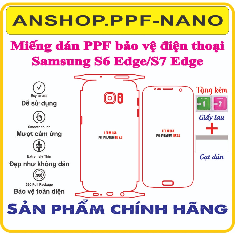 Miếng dán PPF bảo vệ điện thoại Samsung S7e (S7 Edge)/S6e (S6 Edge) | Shopee Việt Nam