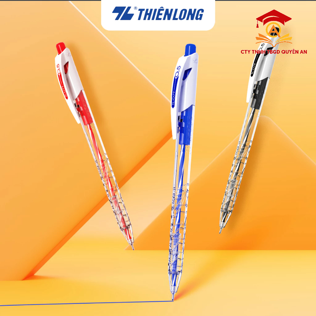 Bút Bi Thiên Long TL-079 ngòi 0.5mm mực xanh/đỏ/đen nét viết thanh mảnh ...