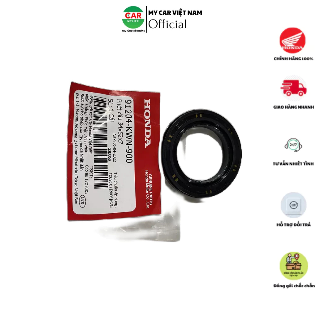 Phớt dầu 34x52x7 -phớt láp to HONDA AIR BLADE 125, PCX125, SH ...
