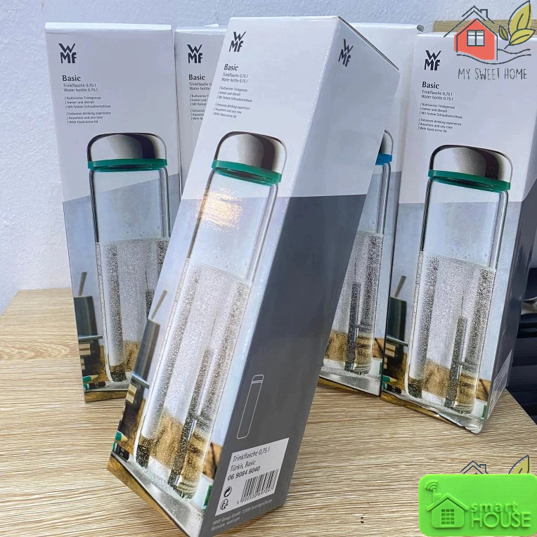 Bình Thủy Tinh WMF Water Bottle 750ml Nắp Inox 18/10 Màu Bạc Đựng Sữa ...