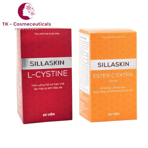 (CHÍNH HÃNG) Viên Uống L - CYSTINE SILLASKIN 500mg / ESTER C EXTRA ...