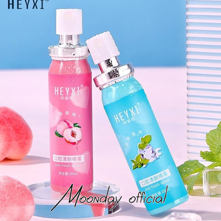 Xịt thơm miệng HEYXI 20ml vị đào,bạc hà kháng giúp kháng khuẩn,giảm hôi ...