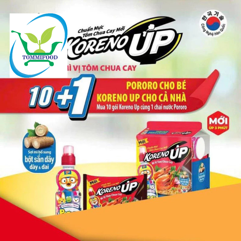 [HCM] Mì Koreno Up Vị Tôm Chua Cay 1 lốc 10 gói (670g) | Shopee Việt Nam