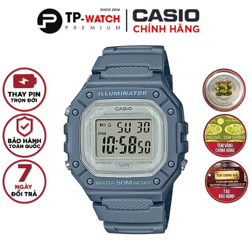 Đồng Hồ Unisex Dây Nhựa Casio Standard W-218HC-2A Chính Hãng W-218HC ...