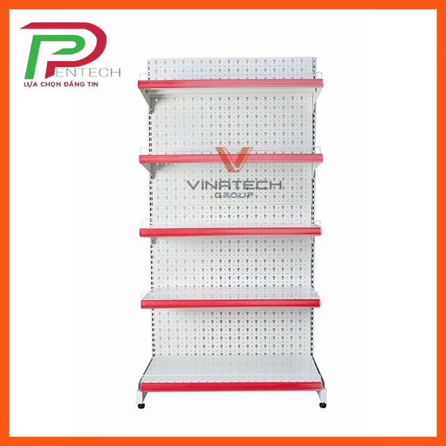 Kệ siêu thị Đơn 1 mặt khung lỗ Vinatech (Dài 90 x Cao 180 x 5 tầng ...