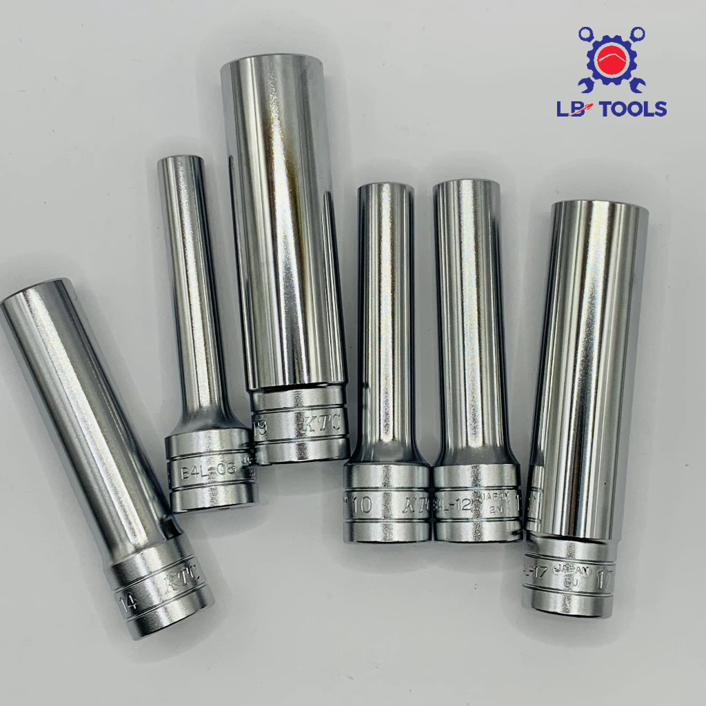 Đầu khẩu dài 1/2 KTC Nhật các cỡ từ 8-19mm, chiều dài 90-100mm - Đầu tuýp trắng dài Nhật bản B4L ...