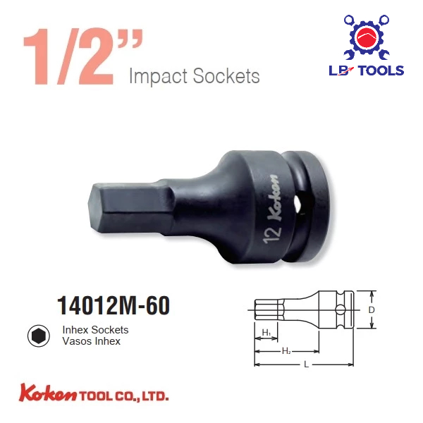 Đầu khẩu 1/2 lục giác chìm Koken Nhật các cỡ 4,5,6,8,10mm 14012M.60 - Made in Japan | Shopee ...