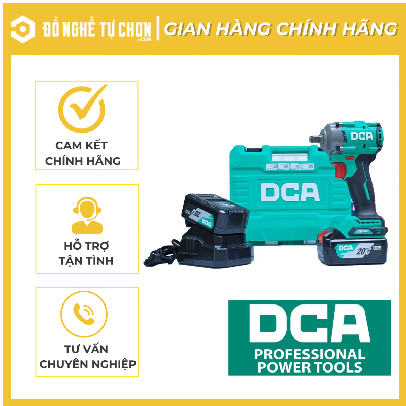 Máy siết buloong không chổi than dùng pin DCA - ADPB358EM - CHÍNH HÃNG ...