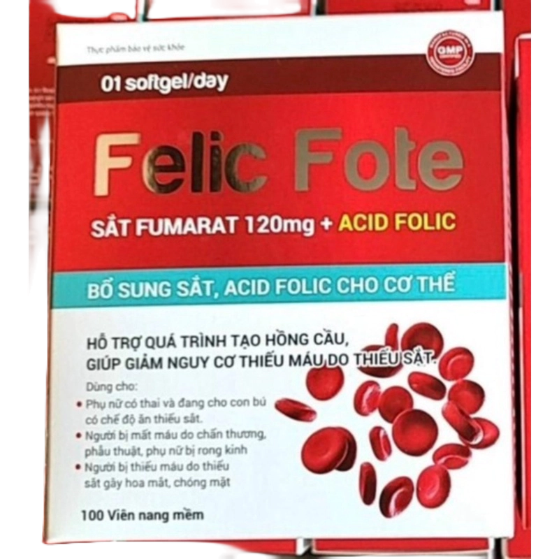 FELIC FOTE (Sắt fumarat + acid folic) Hộp100 viên- Châu Ngân Pharma ...