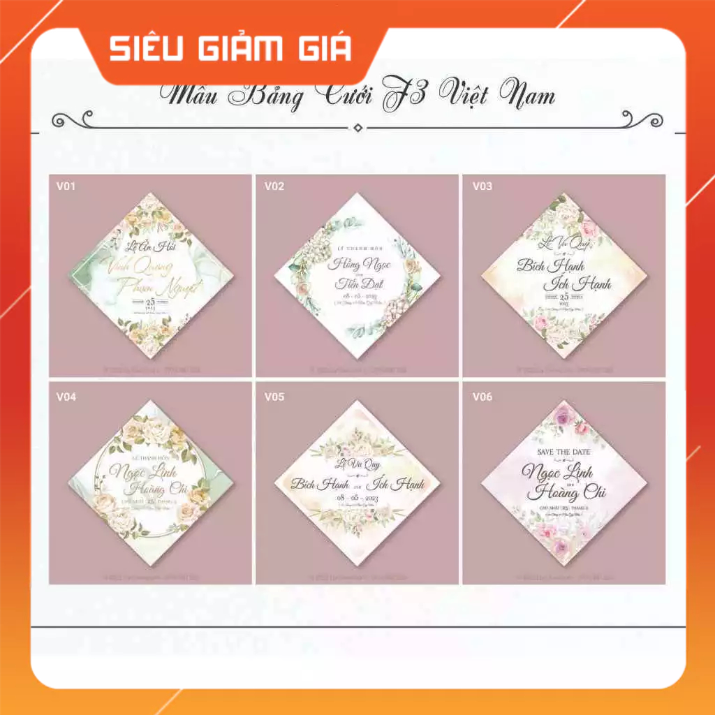 Bảng Tên Đám Cưới, Lễ Vu Quy, Đính Hôn Treo Backdrop (MS 01-14), Bảng ...