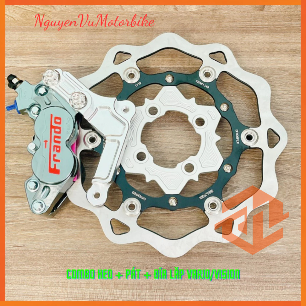 [ Combo VARIO/VISION/CLICK ] Heo Dầu 4Pis Frando + Đĩa KTM 260mm + Pas ...