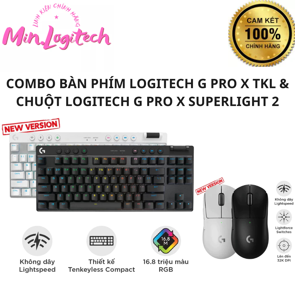 COMBO Bàn Phím LOGITECH G PRO X TKL & Chuột LOGITECH G PRO X SUPERLIGHT ...
