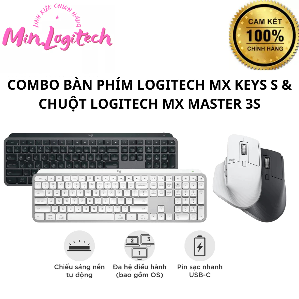 COMBO Bàn Phím LOGITECH MX KEYS S & Chuột LOGITECH MX MASTER 3S- Sản ...
