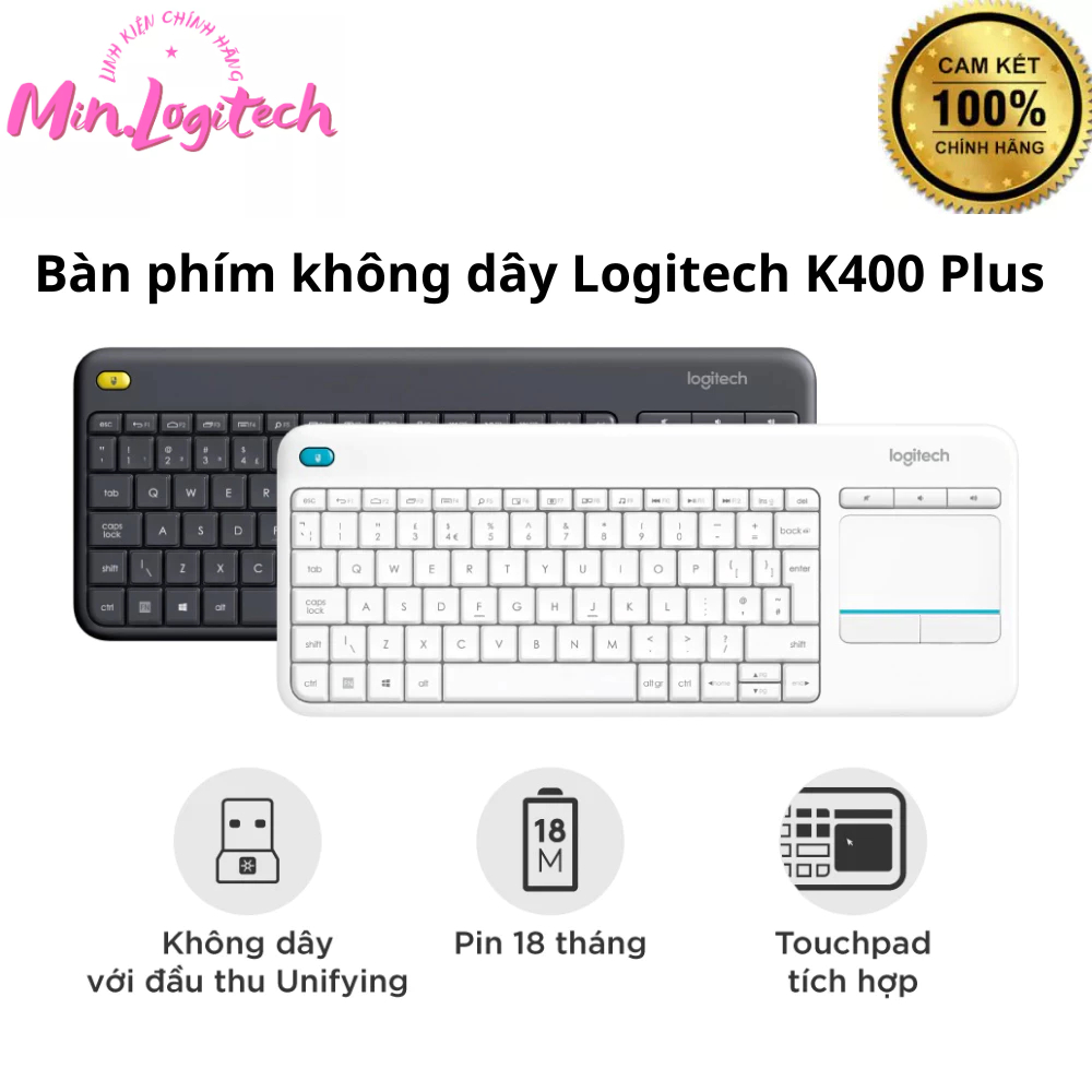 Bàn phím không dây Logitech K400 Plus White/Dark - Sản Phẩm Chính Hãng ...