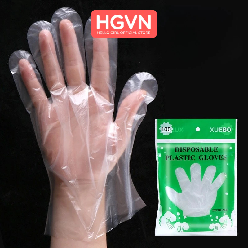 SET 100 Găng tay nilong dùng 1 lần nấu ăn làm bánh tiện lợi HGVN bao ...