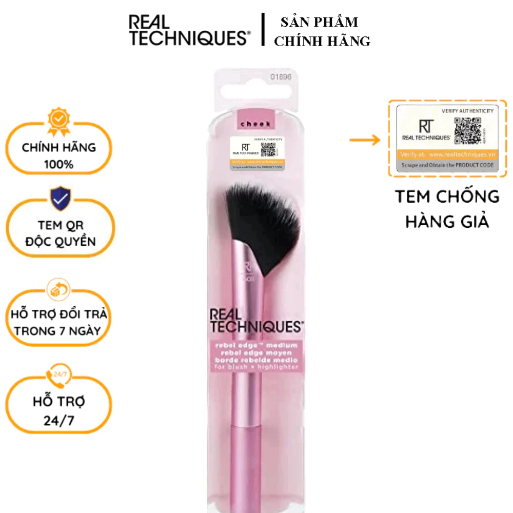 Cọ Đa Năng Highlight Má Hồng Và Phủ Phấn Real Techniques Cheek Rebel Edge Medium Blush ...