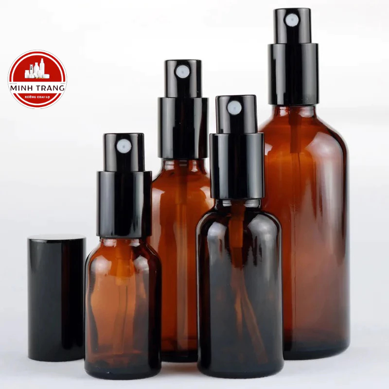 Chai Thủy Tinh 🍄 Lọ Chiết Mỹ Phẩm Nắp Xịt Phun Sương 5ml 10ml 15ml 20ml 30ml Đựng Tinh Dầu Tinh ...