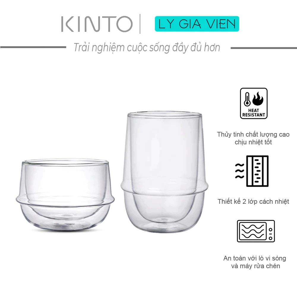 Ly 2 Lớp Cách Nhiệt Uống Trà Kinto Kronos Double Wall Tea Glass | Shopee Việt Nam