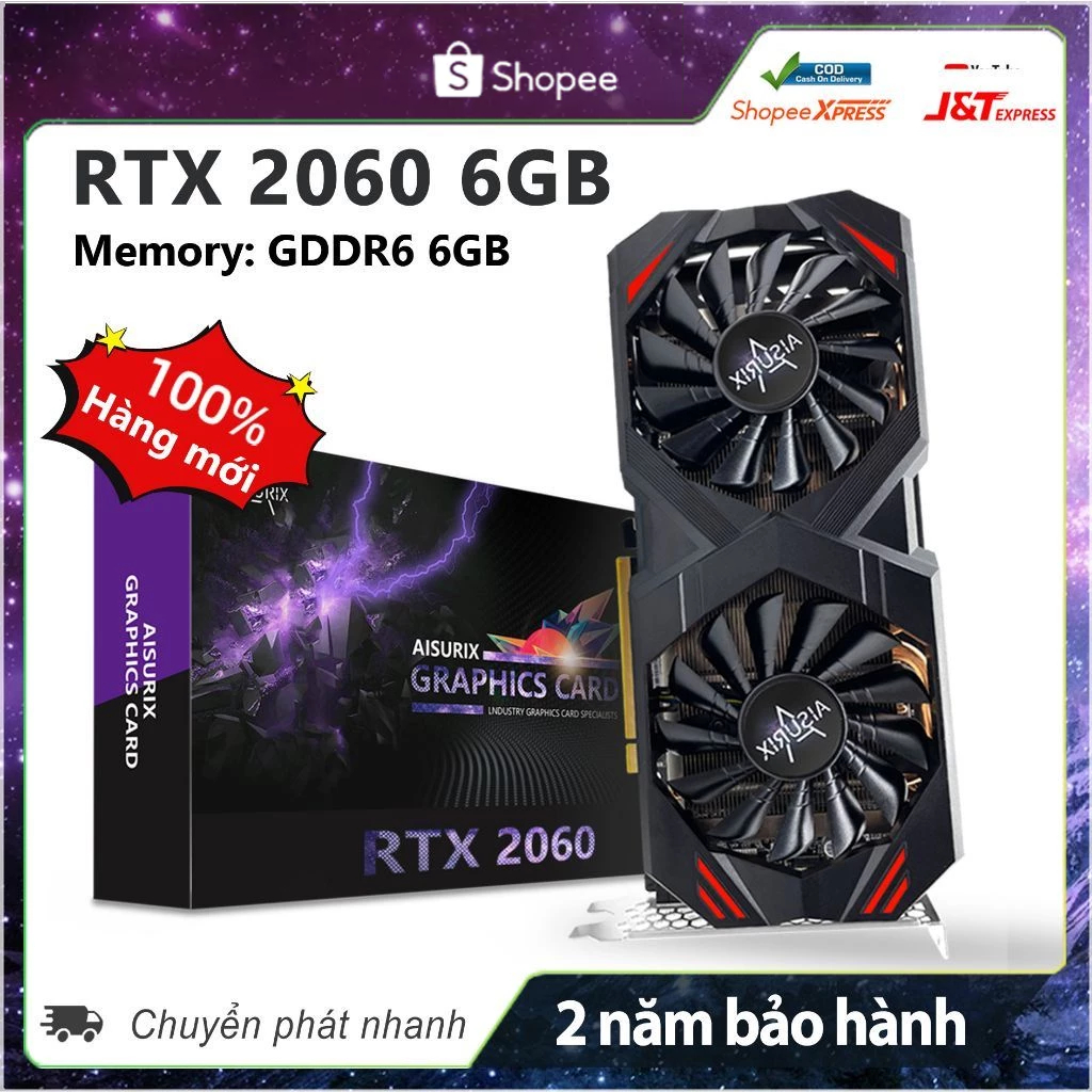 AISURIX VGA Card màn hình RX 2060 6GB AMD Gaming GPU GDDR6 192Bit ...