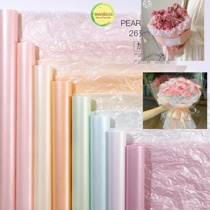 Sỉ 27.5k tập 20 giấy nhăn giấy gói hoa Syndey ánh ngọc trai giấy vò ...