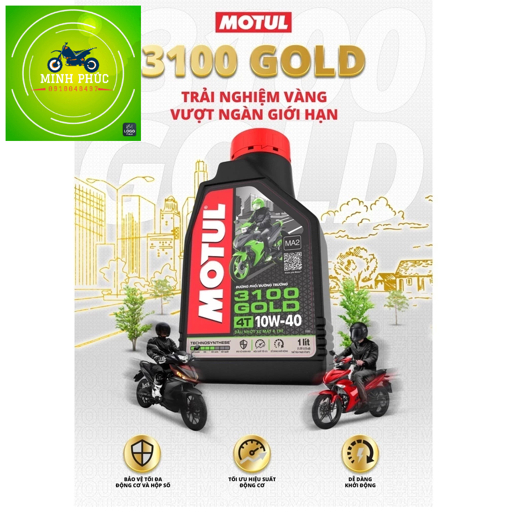 ( chính hãng) Dầu nhớt xe số MOTUL 3100 GOLD 4T 10W40 | Shopee Việt Nam