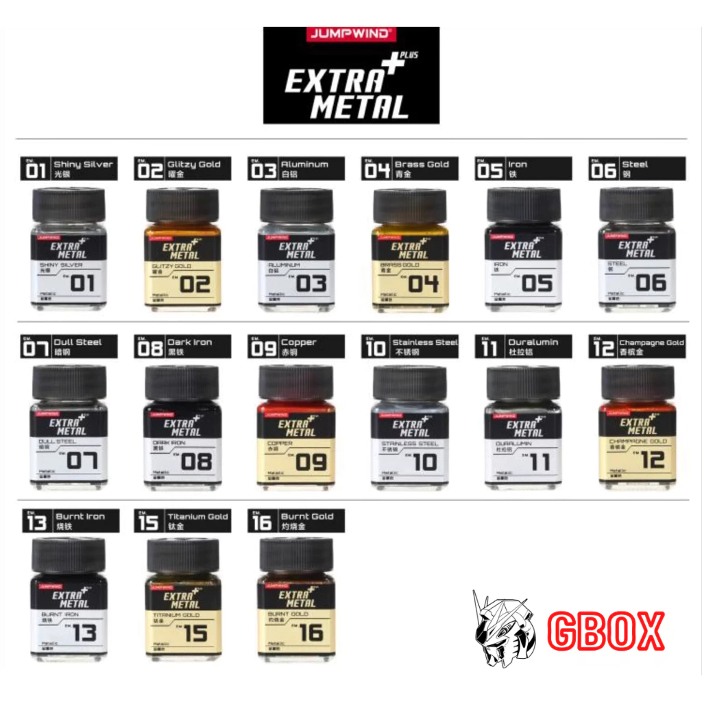 Sơn Extra Metal EM01-EM16 Metallic lacquer Chaoma Jumpwind 18ml kim loại mô hình JWEM | Shopee ...