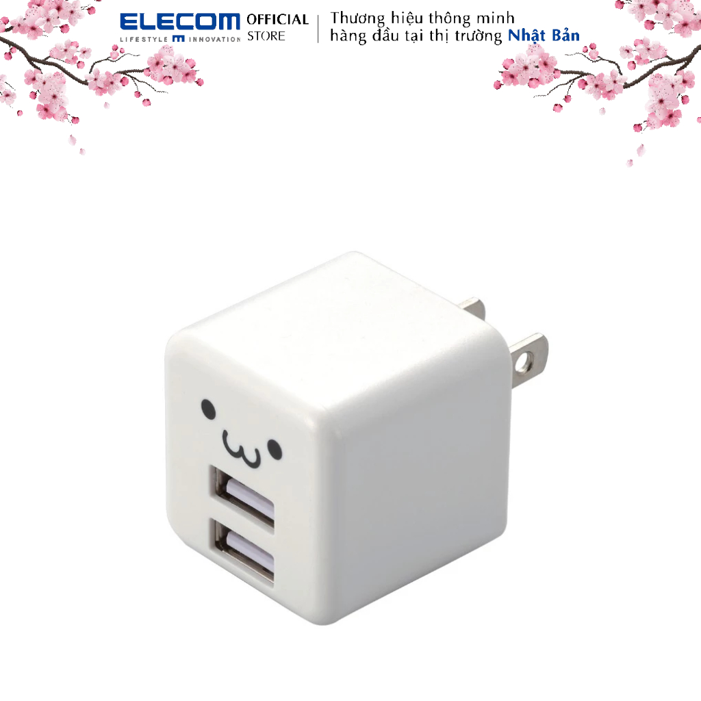 Củ sạc 2 cổng 12W chân sạc gấp gọn ELECOM MPA-ACU11WF - Bảo hành 1 đổi 1 12 tháng | Shopee Việt Nam