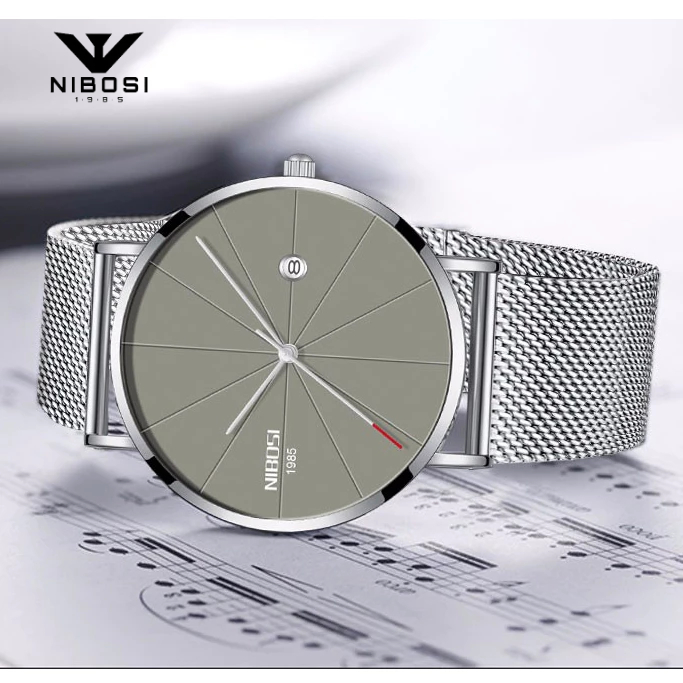 ĐỒNG HỒ NAM NIBOSI 2321 (1985) CHỐNG NƯỚC CHỐNG XƯỚC, DÂY THÉP LƯỚI CAO CẤP, MÁY SIÊU MỎNG ...