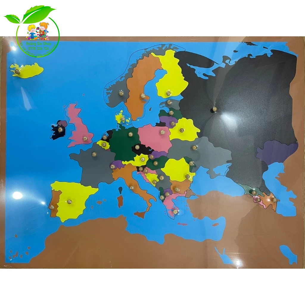 Giáo cụ Montessori - Puzzle map of Europe | Shopee Việt Nam