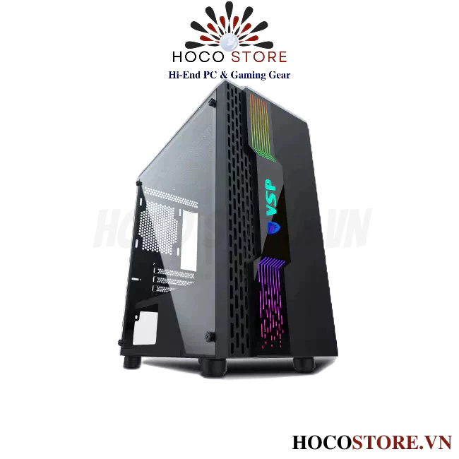 Vỏ Case Máy Tính VSP Gaming Mid Tower Chassic M05 - (mATX) Có Sẵn LED RGB, Nắp Hông kính | Hoco ...