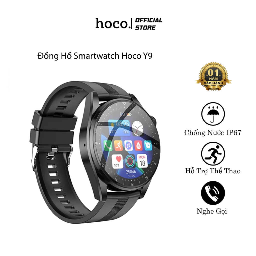 Đồng Hồ Thông Minh HOCO Y9, Smartwatch Nghe Gọi, Theo Dõi Sức Khỏe, Hỗ ...