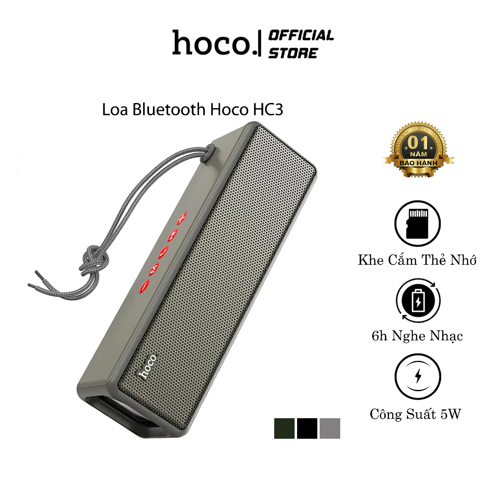 Loa Bluetooth Hoco HC3, Hỗ Trợ Khe Cắm Thẻ Nhớ, USB, Pin 2400mAh, 6H Nghe Nhạc, Công Suất 5W ...