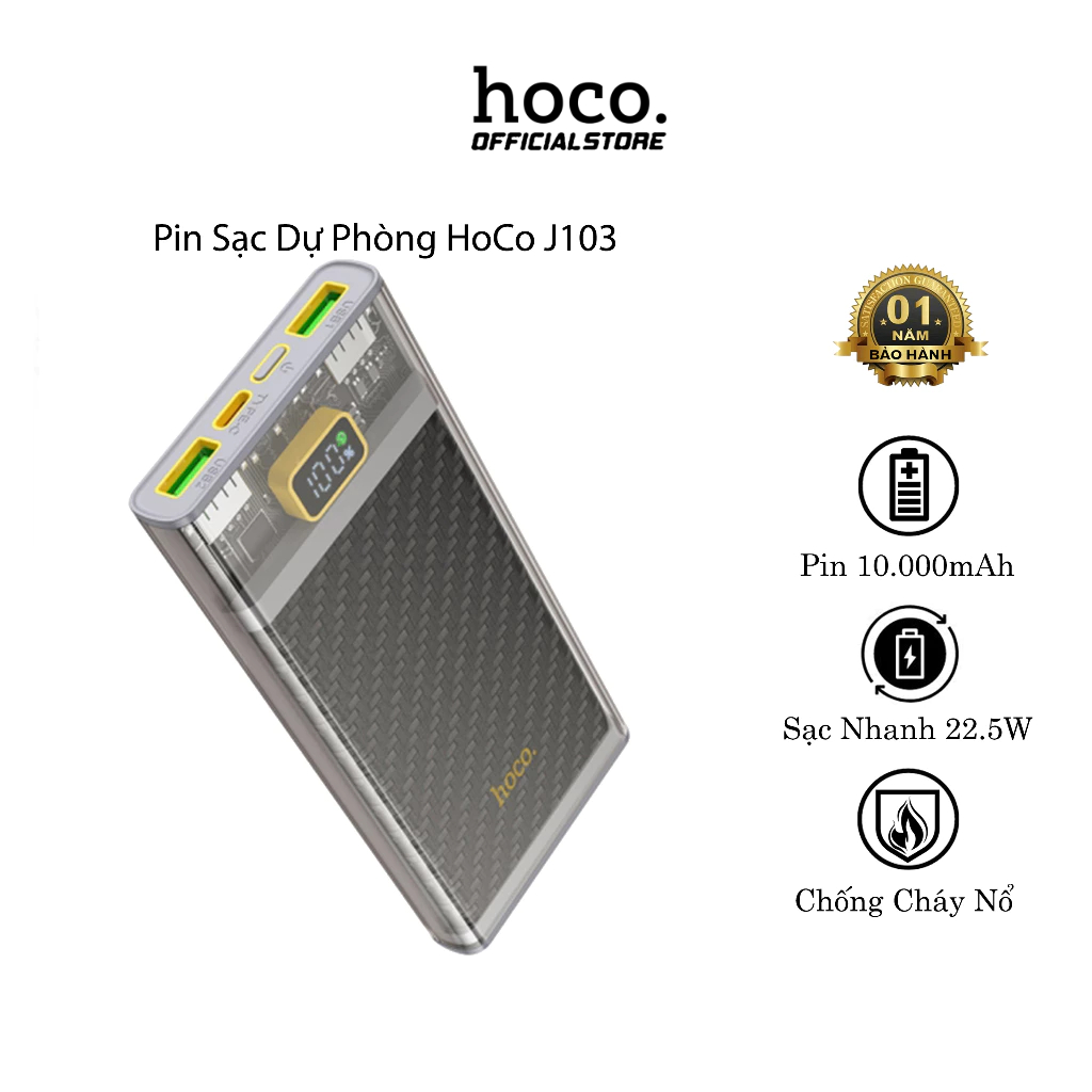 Pin Sạc Dự Phòng Hoco J103 (10000mAh) & Hoco J103A (20000mAh), Sạc ...