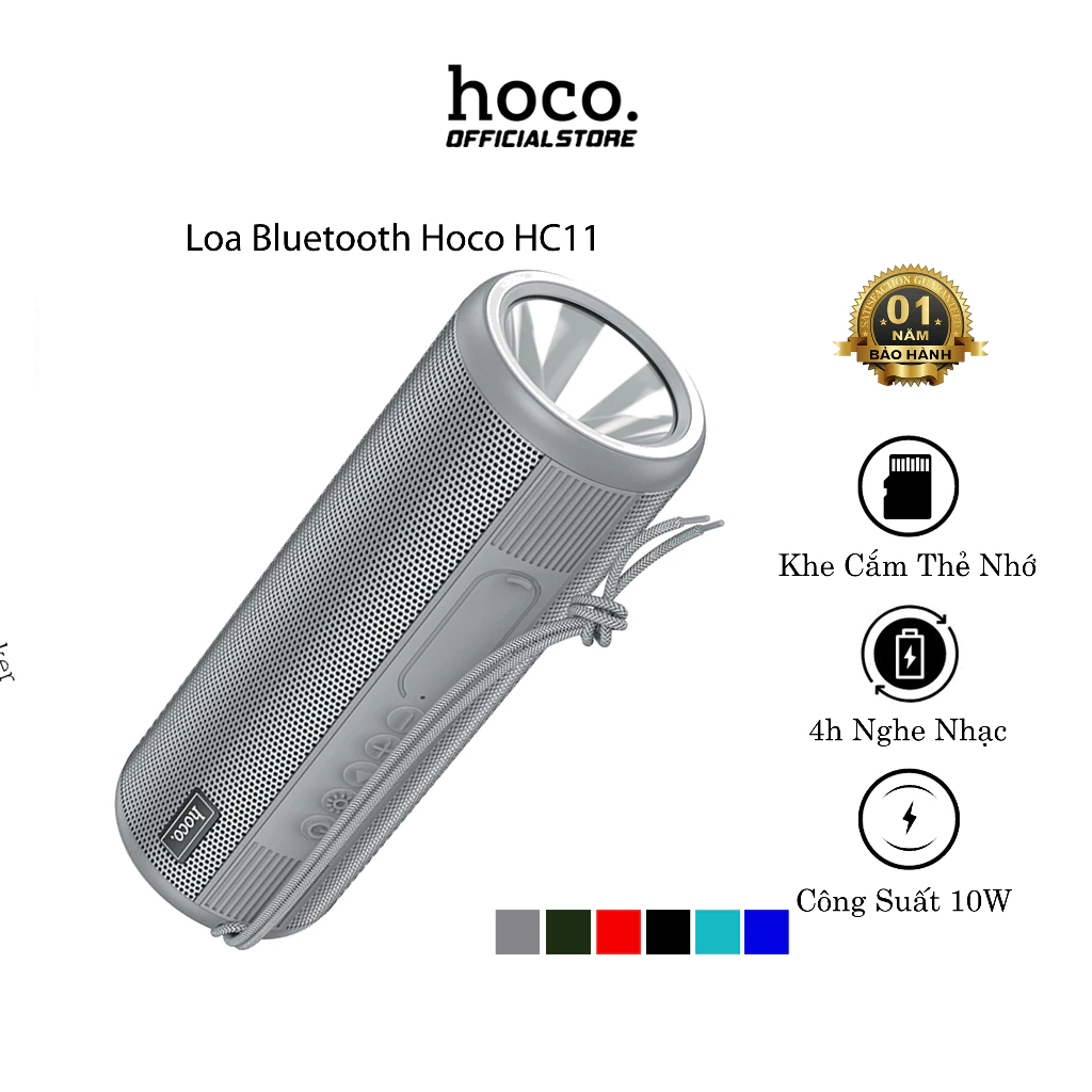 Loa Bluetooth Hoco HC11, Tích Hợp Đèn Pin, Hỗ Trợ Khe Cắm Thẻ Nhớ ...