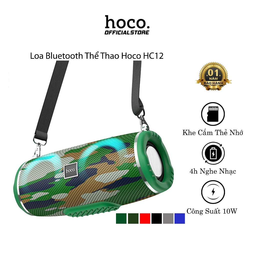 Loa Bluetooth Hoco HC12, Nhỏ Gọn, Đèn Led Sống Động, Âm Thanh Mạnh Mẽ ...