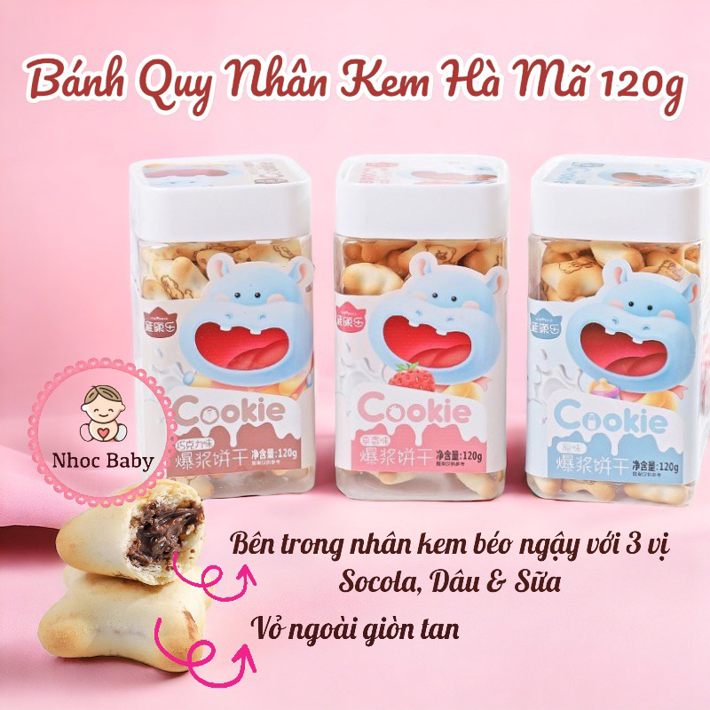 Bánh Quy Nhân Kem Cookie Hà Mã 120g (cho bé 12m+) | Shopee Việt Nam