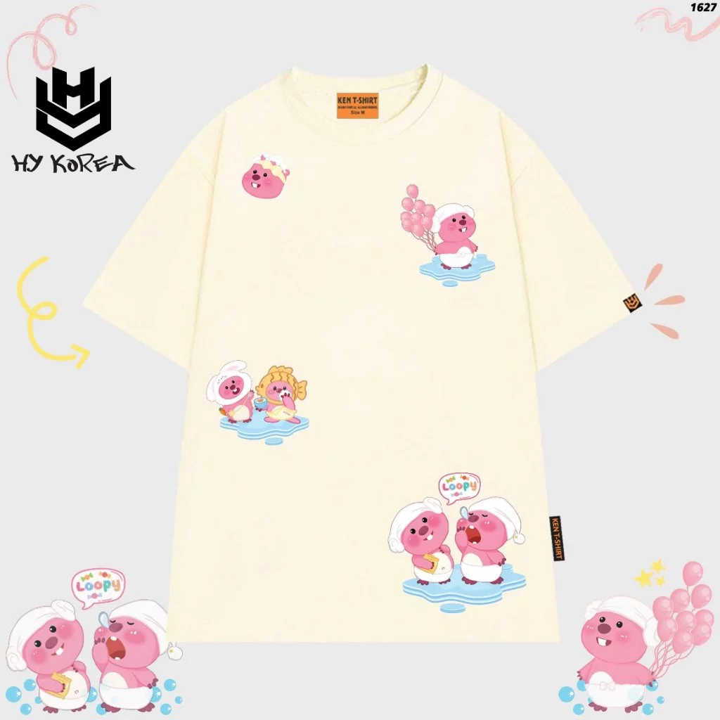 Áo thun HY KOREA Loopy Bánh Cá 1627 tay lỡ form rộng dễ thương | Shopee ...