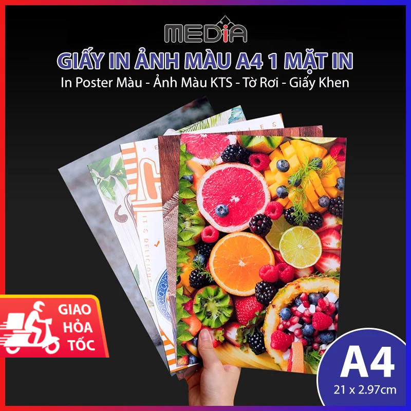Giấy In Ảnh Media 1 Mặt Bóng A4 (21x30), Giấy Ảnh 115/135/180/210 ...