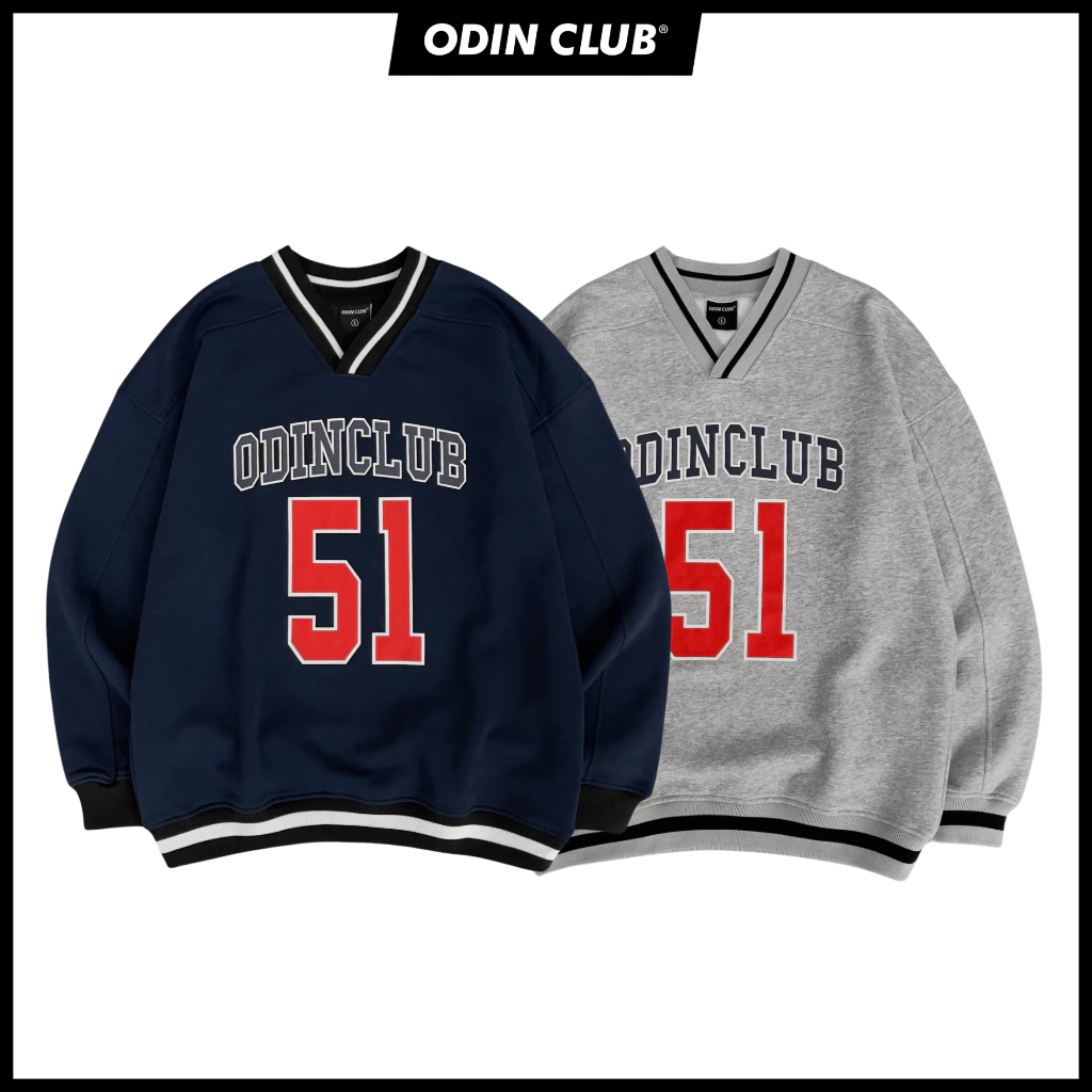 Áo sweater Fifty One ODIN CLUB, Áo nỉ dài tay form rộng thời trang nam ...