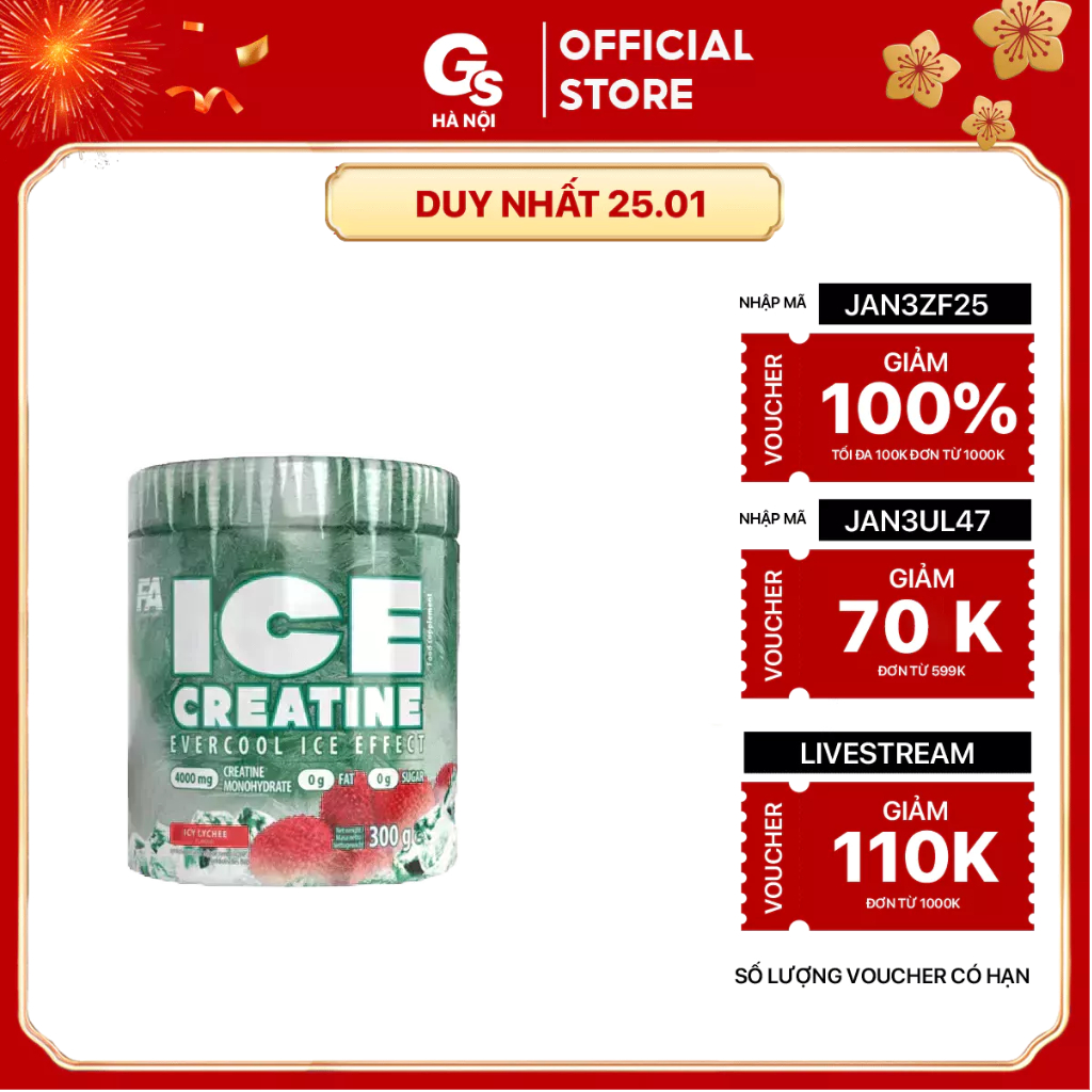 Bột FA ICE Creatine Monohydrate, 300G (60 Servings) nhập khẩu Ba Lan ...