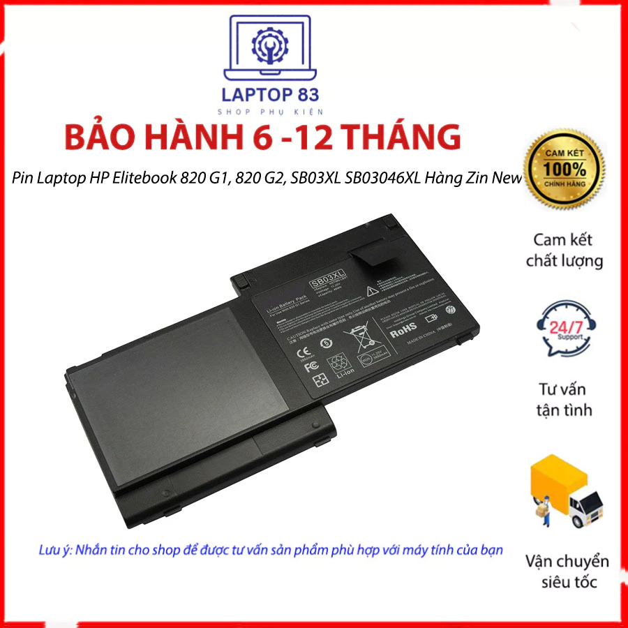 Pin Laptop HP Elitebook 820 G1, 820 G2, SB03XL SB03046XL Hàng Zin New ...