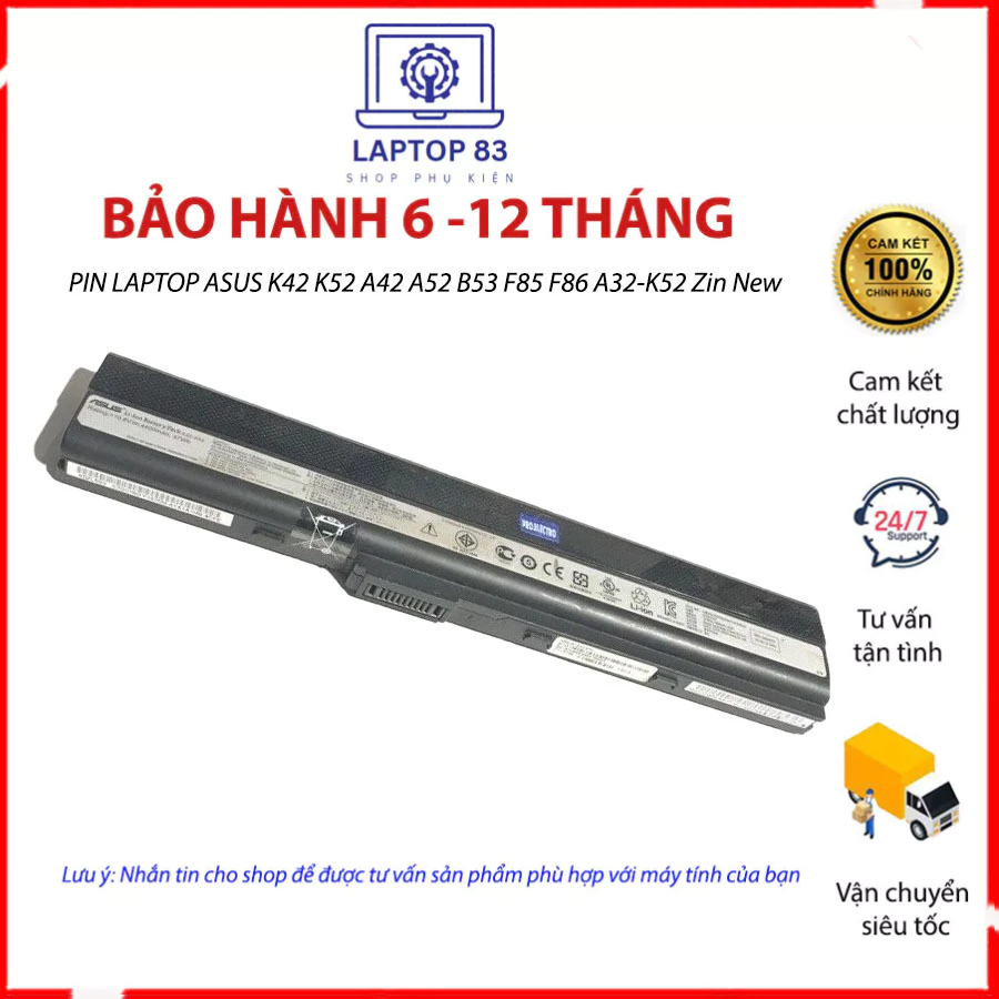 PIN LAPTOP ASUS K42 K52 A42 A52 B53 F85 F86 A32-K52 New | Shopee Việt Nam
