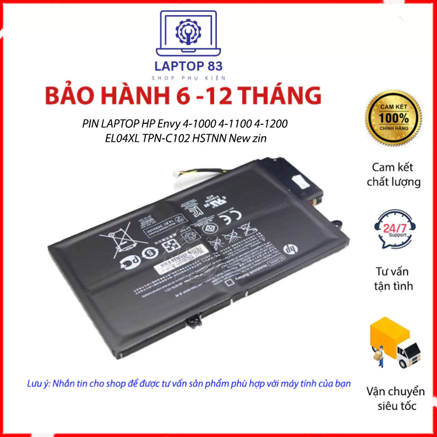PIN LAPTOP HP Envy 4-1000 4-1100 4-1200 EL04XL TPN-C102 HSTNN New zin | Shopee Việt Nam