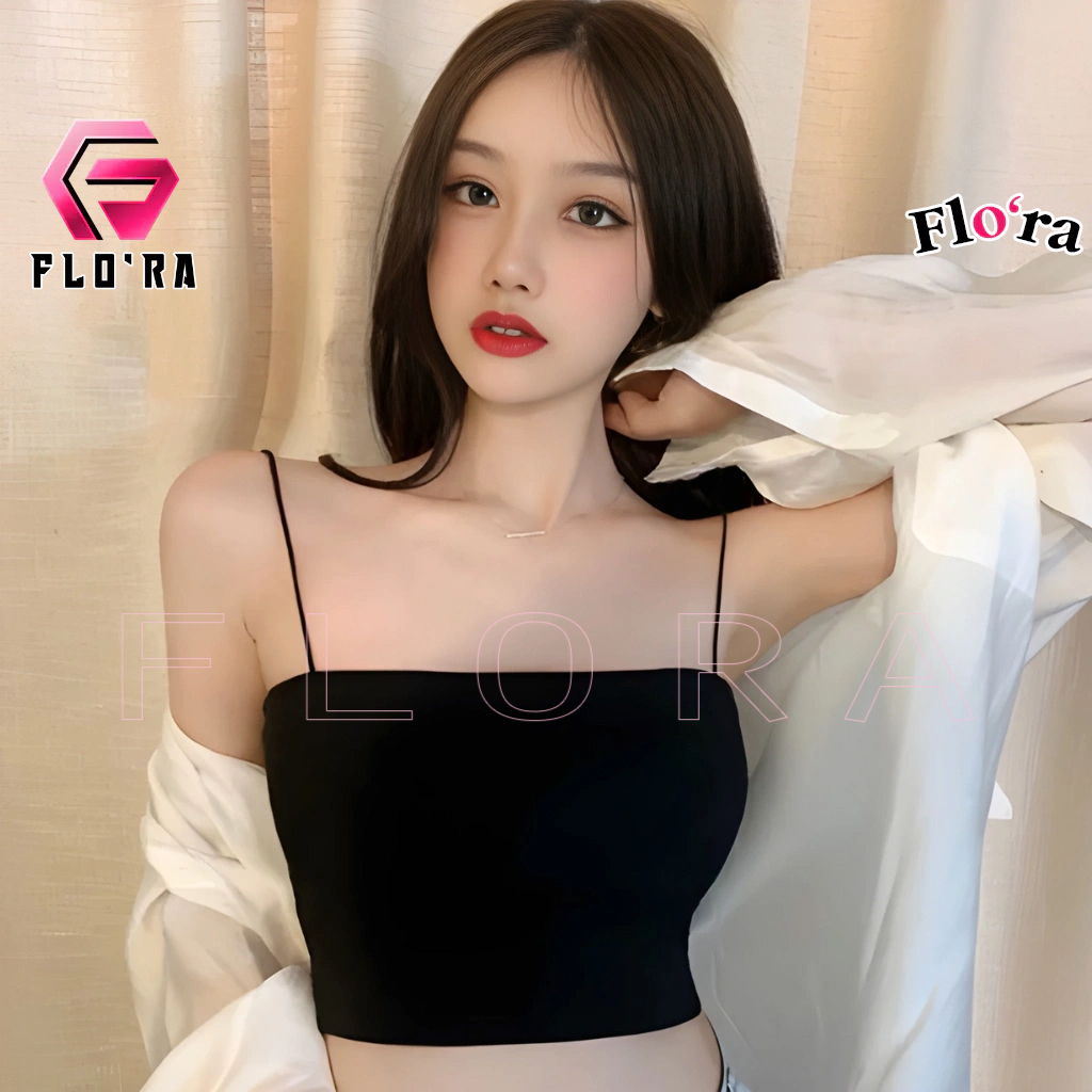 Áo Croptop HAI DÂY SỢI BÚN Chất Thun Gân CR15, Áo Thun Kiểu Sexy Dáng Ôm Nữ Đẹp Thời Trang Flo ...
